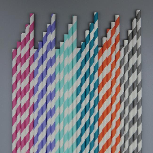 Disposable Customized Logo Paper Straw White Brown Paper Drinking Straw
