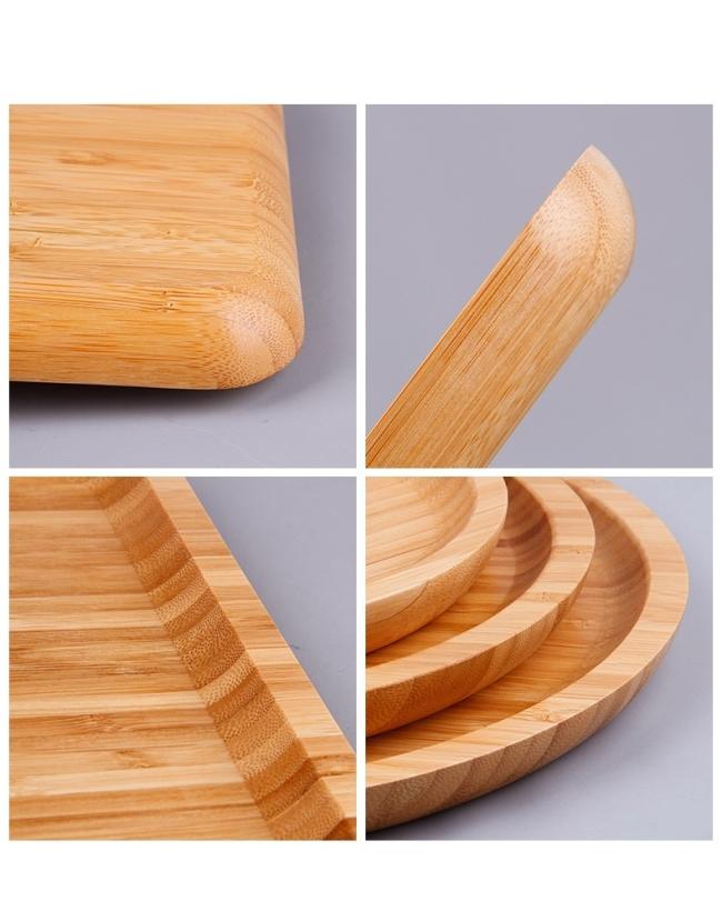 Bamboo Tray Japanese Wooden Tray Rectangular Simple Tea Tray Household Water Cup Tray Wooden End Plate Barbecue Tray Custom