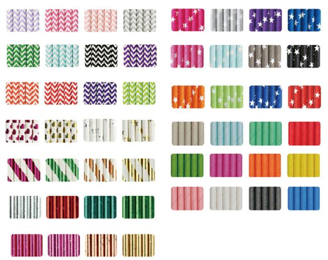 Food Grade Biodegradable Paper Colourful Straws for Water/ Beverage