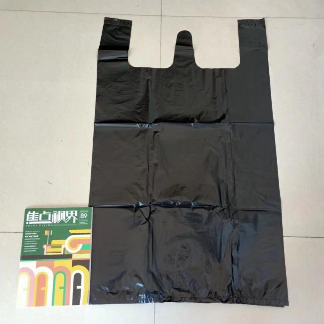 Black Good Quality Big Size Outdoor or Public Place Used T-Shirt Biodegradable Rabbish Bag