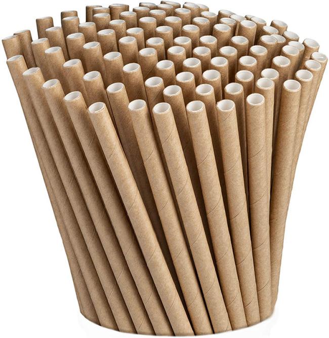 Wholesale Eco-Friendly Degradable Paper Drinking Straws Disposable Colorful Wood Bar Accessories with Custom Logo