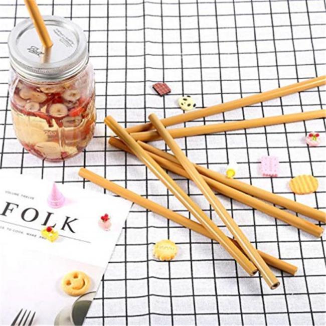 Eco-Friendly Bamboo Material Drinking Straws Original Wood Color Environmental Recycle Paper Straw