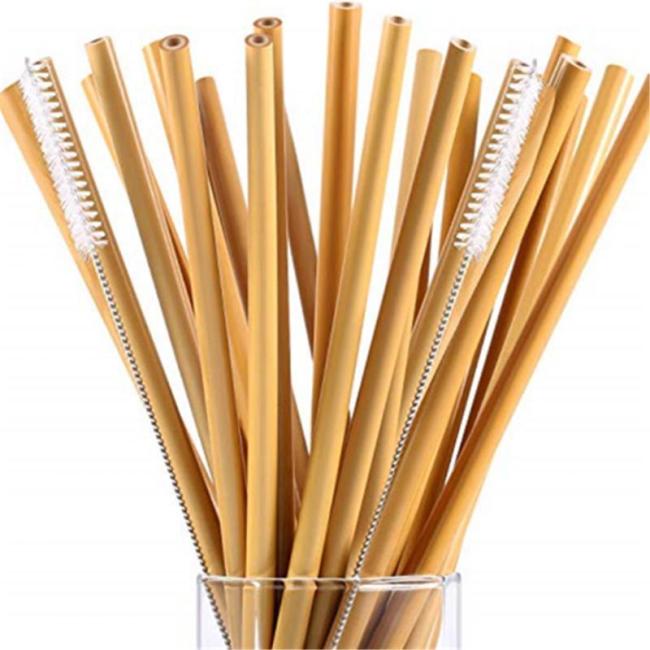 Customized Sculpture Logo Eco Friendly Compostable Biodegradable Reusable Straws Drinking Wood Bamboo Straw