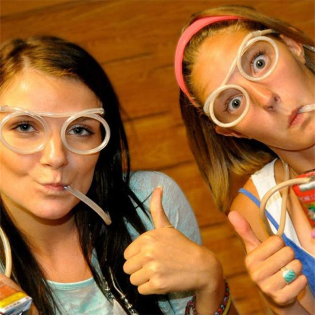 Creative Fun Glasses Straws Crazy Funny Art Straws Party Straws