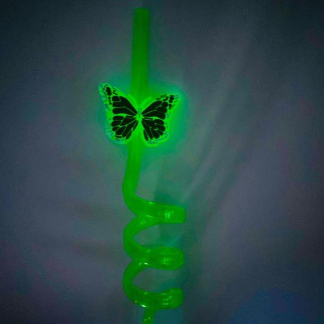 New Luminous Cartoon Creative Straw Bar Personalized Straw Party Decoration Straw Cross-Border Wholesale Spot
