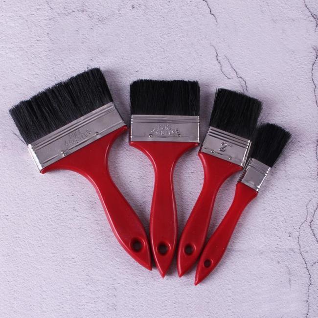 Factory Good Quality Red Wooden Handle Paint Brush with Pure Bristle