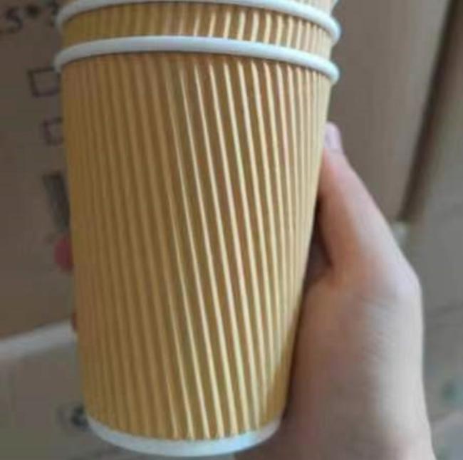 Low Price 8-12oz Ripple Wall Custom Logo Printed Double Wall with Lid Paper Cup