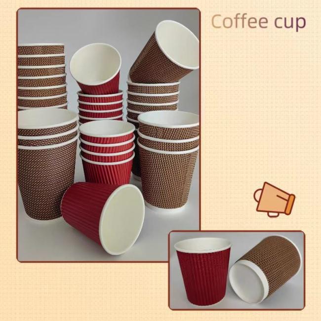 Disposable Biodegradable Coffee Cups Ripple Paper Coffee Cups Disposable Tea Cups