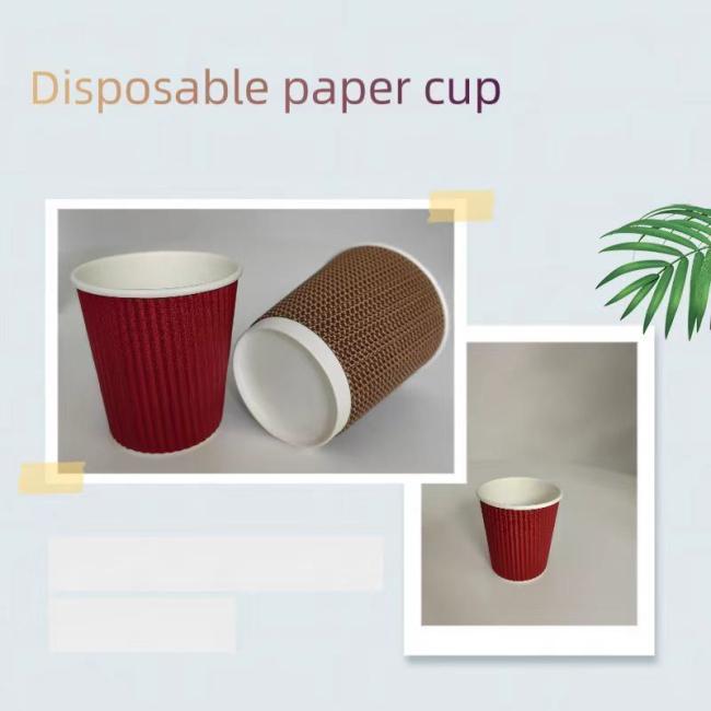 Disposable Biodegradable Coffee Cups Ripple Paper Coffee Cups Disposable Tea Cups