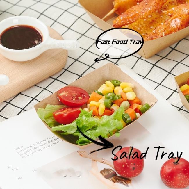Custom Disposable Kraft Paper Food Tray Fast Food Tray