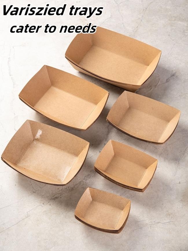 Custom Disposable Kraft Paper Food Tray Fast Food Tray