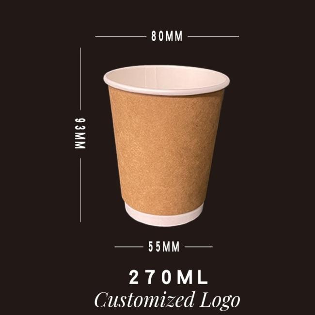 Double-Layer Paper Cup Creative Corrugated Milk Tea Cups Disposable Paper Cup