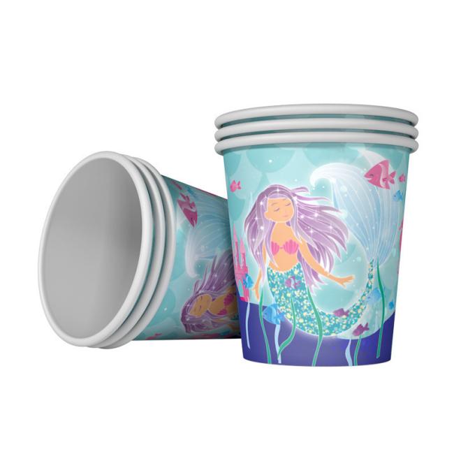 Compstable Single-Wall Paper Cups Custom Printed Drinking Cup for Party