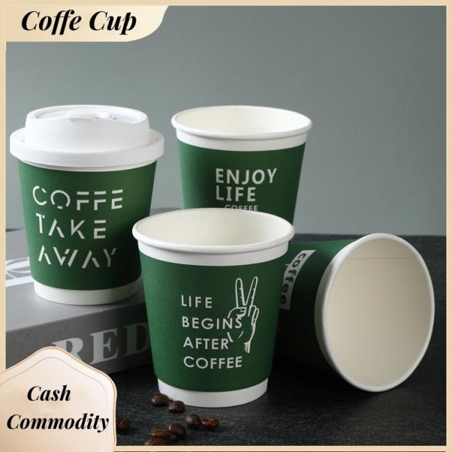Disposable Eco Friendly Double -Wall Paper coffee Cup with Lid