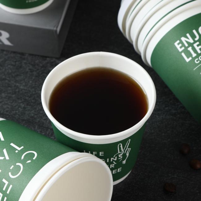 Disposable Eco Friendly Double -Wall Paper coffee Cup with Lid