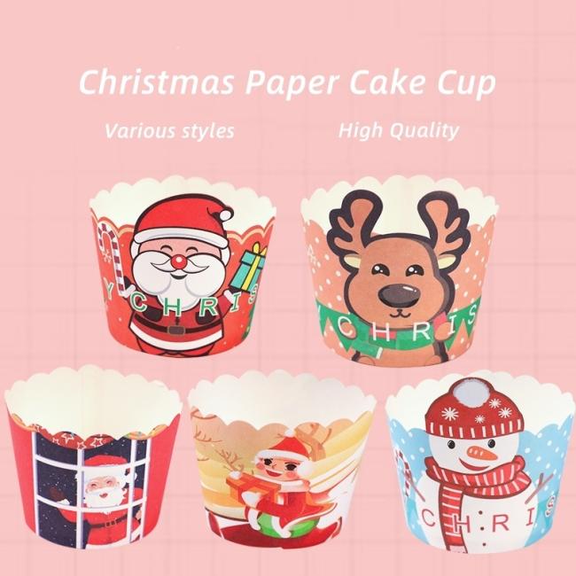 High Quality Disposable Christmas Paper Cake Cup
