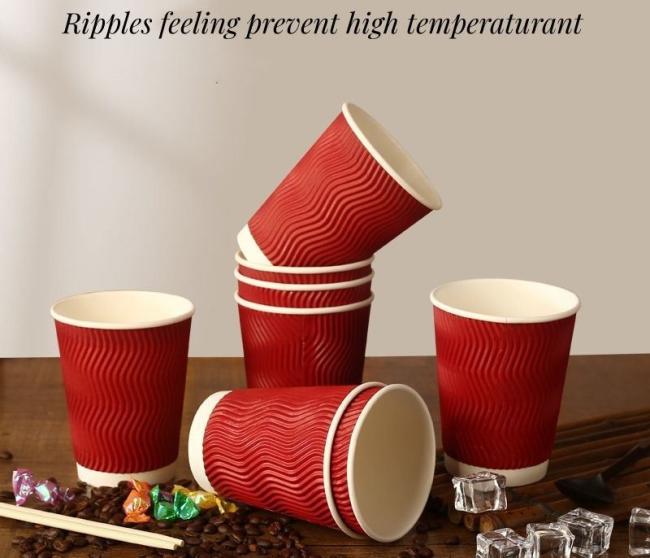 Disposable Ripple Wall coffee Cup for Resturant/ Family Party/ Bar