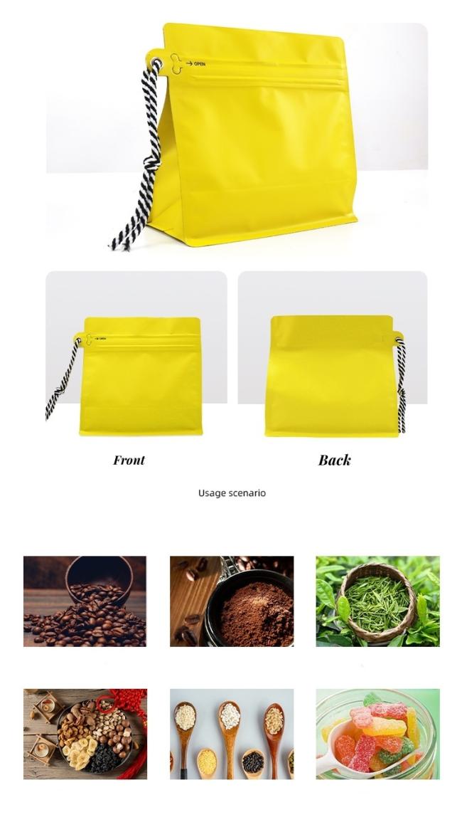 Wholesales Zipper Snack Resealable Coffee Beans with Valve Zip Lock Bag