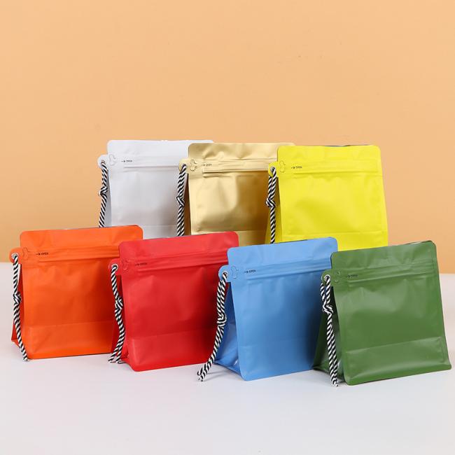 Wholesales Zipper Snack Resealable Coffee Beans with Valve Zip Lock Bag