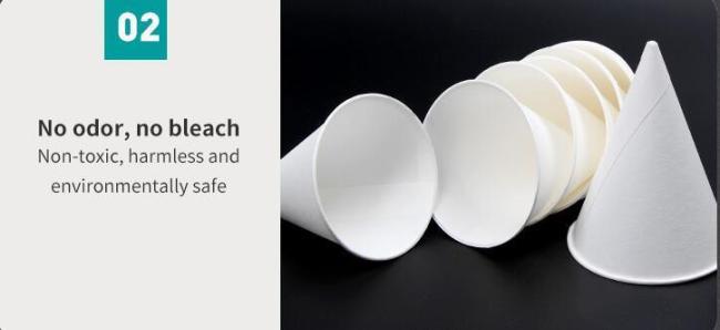 4.5oz 120 GSM Paper Cone Cup PE Film White Disposable Paper Cup Popular in Airport Hotel Super Market