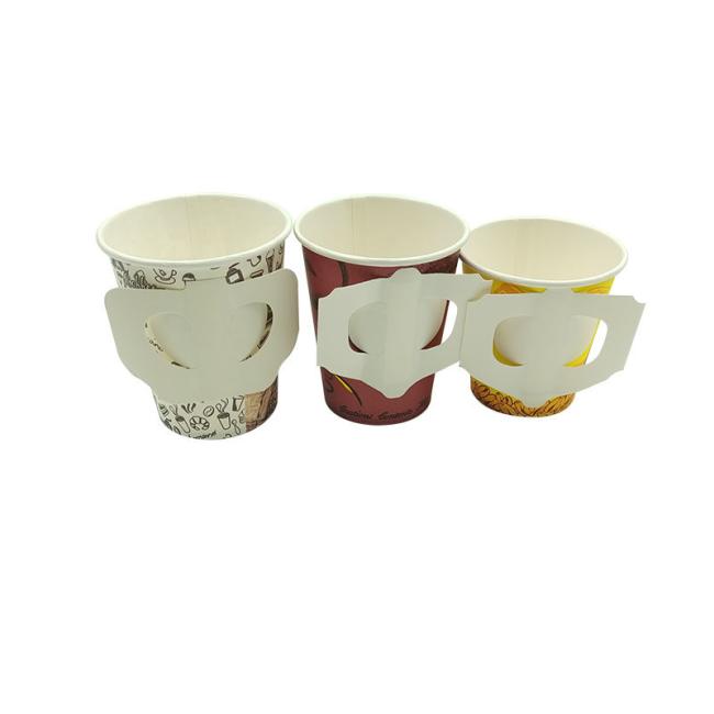 Custom Size and Printing Biodegradable Paper Cup with Handle for Hot Drinks Tea &amp; Coffee