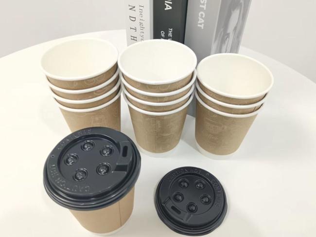 Disposable Coffee Cup Double-Layer Paper Cup with Lid