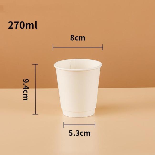 Disposable Coffee Cup, Double-Layer Insulated Paper Cup, Covered Thermos Cup, Packaged Hot Drink Cup, Custom Kraft Paper Hollow Cup