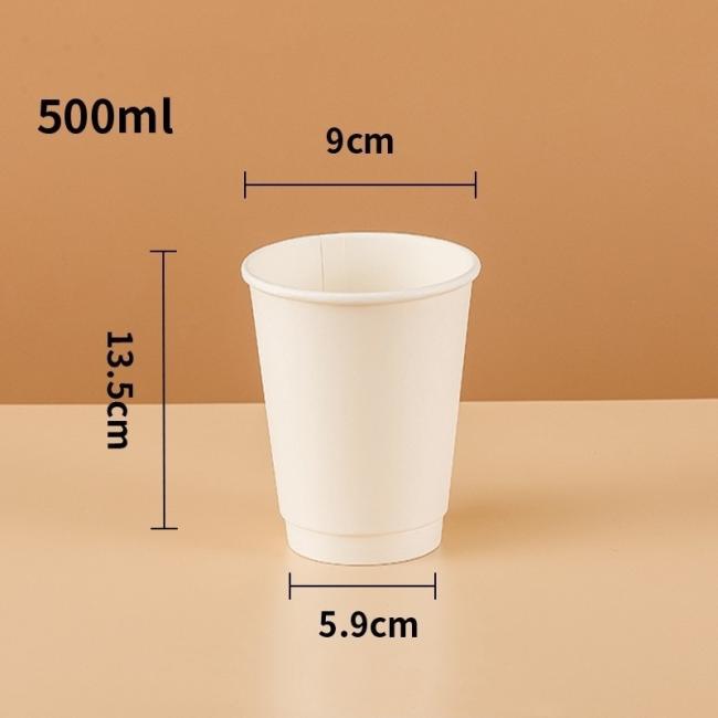 Disposable Coffee Cup, Double-Layer Insulated Paper Cup, Covered Thermos Cup, Packaged Hot Drink Cup, Custom Kraft Paper Hollow Cup