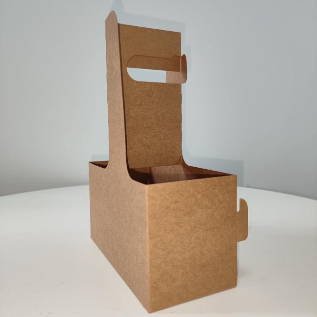 Customized Disposable Biodegradable and Compostable 2 Cups Portable Paper Drink Cup Holder