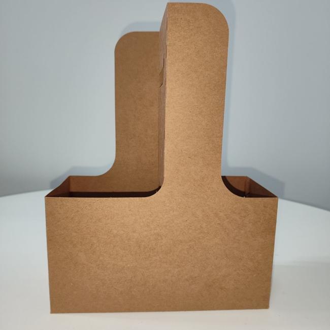 Customized Disposable Biodegradable and Compostable 2 Cups Portable Paper Drink Cup Holder