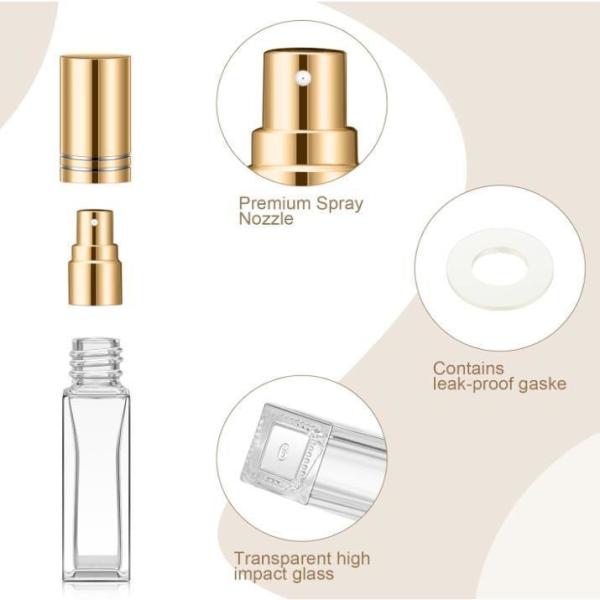 Leak Proof Glass Perfume Spray with Metallic Aluminum Caps and Estimated Delivery Time