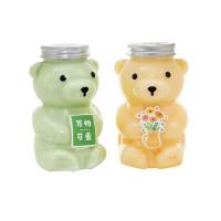 China Wholesale Bear Shape PET Plastic Bottle 350ml 450ml 700ml with Cap Reusable Juice Milktea for sale