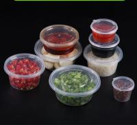 China Disposable PP Sauce Cup 0.75 oz to 4 oz Transparent Plastic Sealed Sauce Cup Round Custom Logo for sale