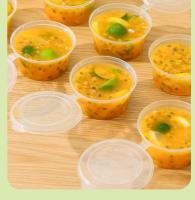 China Disposable PP Sauce Cup 0.75 oz to 4 oz Transparent Plastic Sealed Sauce Cup Round Custom Logo for sale
