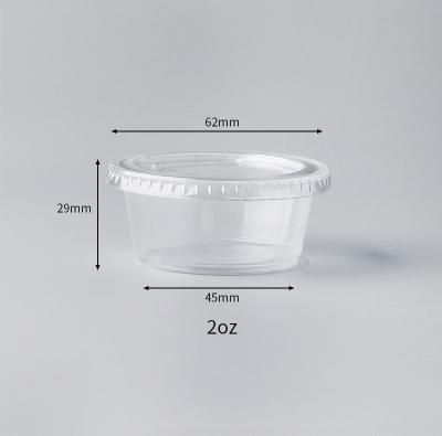 Cina 2oz/2.5oz/3.25oz/4oz Coppa di plastica Contenitore di plastica usa e getta con richiesta personalizzata in vendita