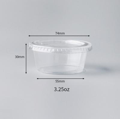 Cina 2oz/2.5oz/3.25oz/4oz Coppa di plastica Contenitore di plastica usa e getta con richiesta personalizzata in vendita