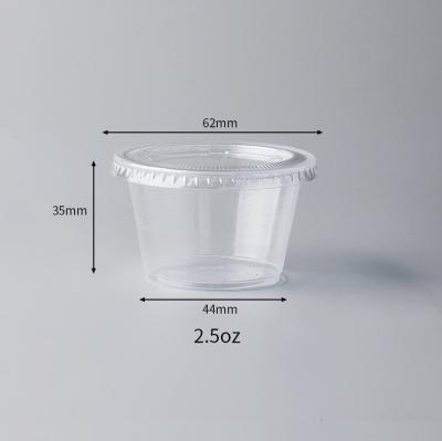 Cina 2oz/2.5oz/3.25oz/4oz Coppa di plastica Contenitore di plastica usa e getta con richiesta personalizzata in vendita