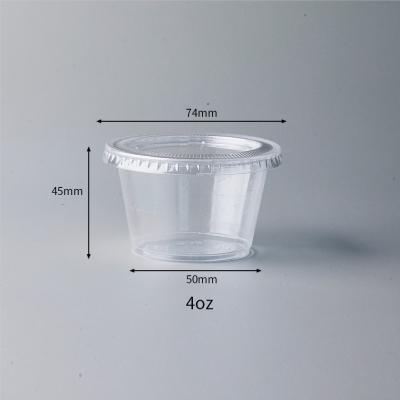 Cina 2oz/2.5oz/3.25oz/4oz Coppa di plastica Contenitore di plastica usa e getta con richiesta personalizzata in vendita