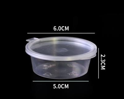 China 2.200kg Gross Weight 1oz/1.5oz/2oz/3oz/4oz PP Sauce Cup with Hinged Lid Plastic Container for sale