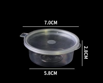 China 2.200kg Gross Weight 1oz/1.5oz/2oz/3oz/4oz PP Sauce Cup with Hinged Lid Plastic Container for sale