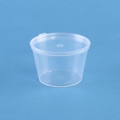 China 1oz-5oz PP Disposable Plastic Cup with Hinged Lid Take Away Sauce Cup Custom Logo for sale