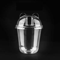 China Disposable Plastic Milk Tea Bubble Cup 16oz Hard Custom Drinking Cups PP for sale