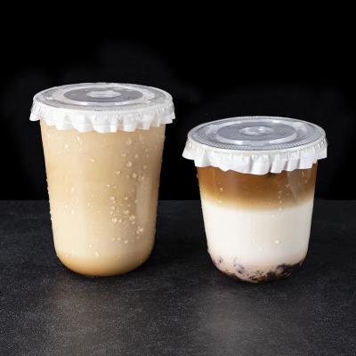 China Initial Payment Custom Disposable Plastic Cup with Lid U-Shaped Milk Tea Cup for sale