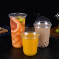 China Custom Printed Clear Biodegradable PLA Plastic Cups 12oz 16oz 20oz 24oz Disposable Bubble Cup for sale