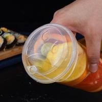 China Custom Printed Clear Biodegradable PLA Plastic Cups 12oz 16oz 20oz 24oz Disposable Bubble Cup for sale