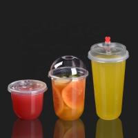 China Custom Printed Clear Biodegradable PLA Plastic Cups 12oz 16oz 20oz 24oz Disposable Bubble Cup for sale