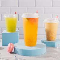 Quality Custom Beverage Milk Tea Cup with Lid Simple Style PP Disposable Transparent for sale