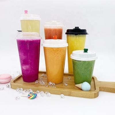 China 12oz/16oz/20oz/24oz Clear PP Disposable Plastic Boba Cup with Lid Custom Logo Printed for sale