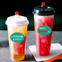 China Disposable Cold Drinking Cups 500ml 1000ml Eco Friendly Customizable PP Plastic for sale