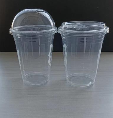 중국 투명한 PET 일회용 차가운 음료 16oz 플라스틱 컵 판매용